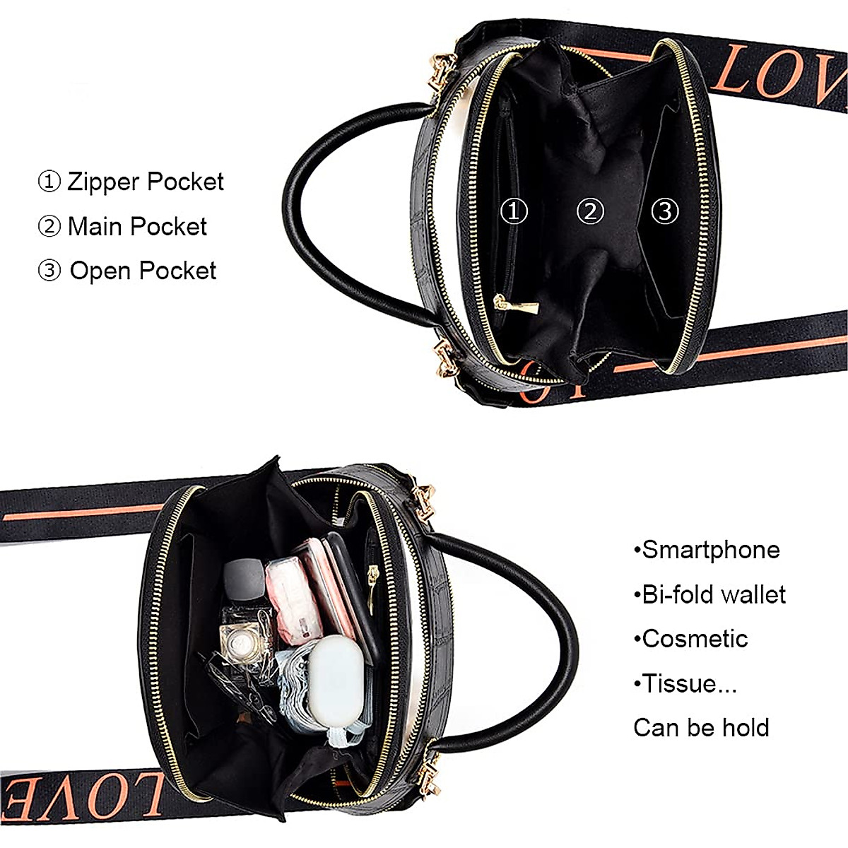 zhongningyifeng Small Circular Crossbody Purse, PU Leather Shoulder Bag for Women, Fashion Handbag Upgrade Waterproof