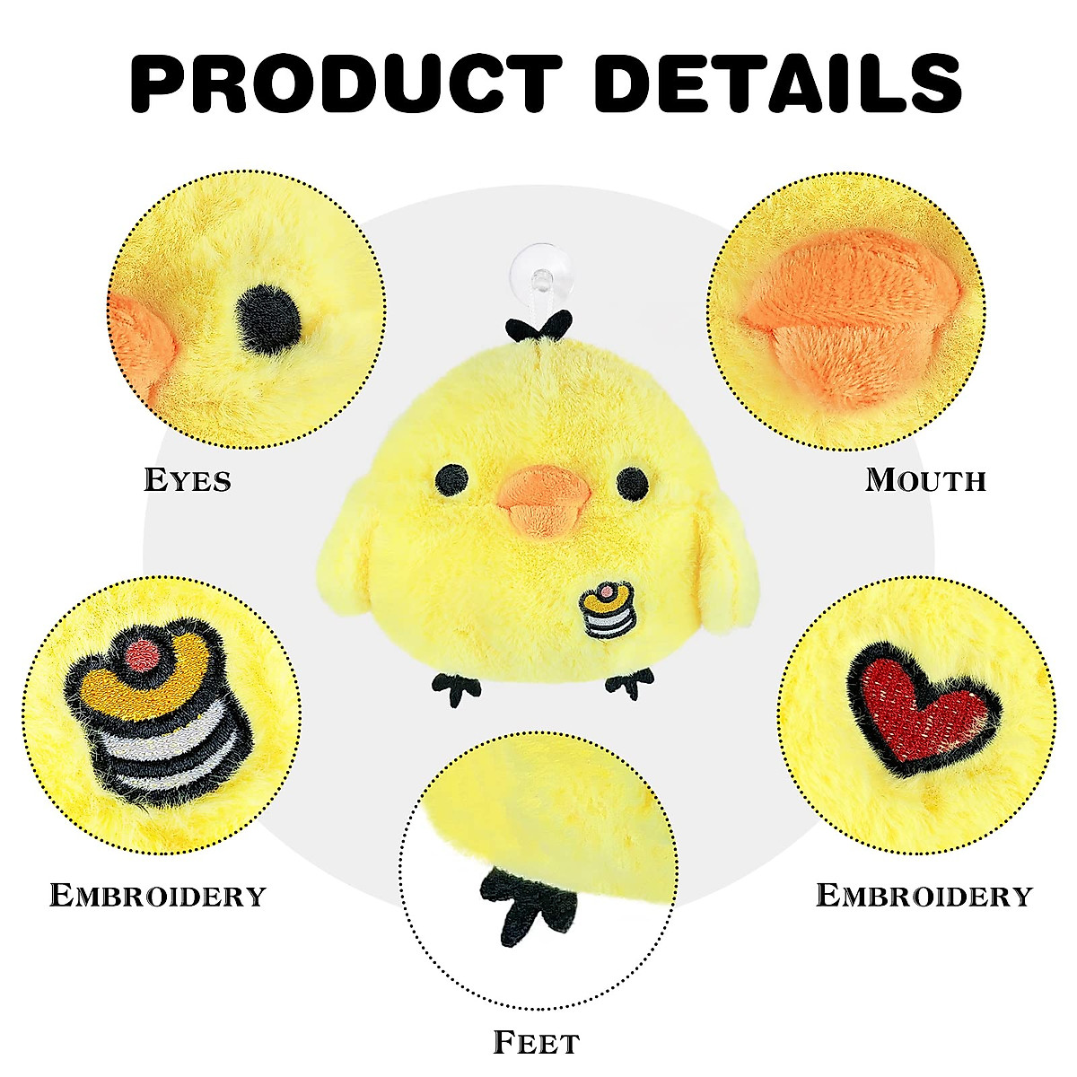 VIBERS 6.7 inch Little Baby Chick Stuffed Animal Cute Small Chicken Plush