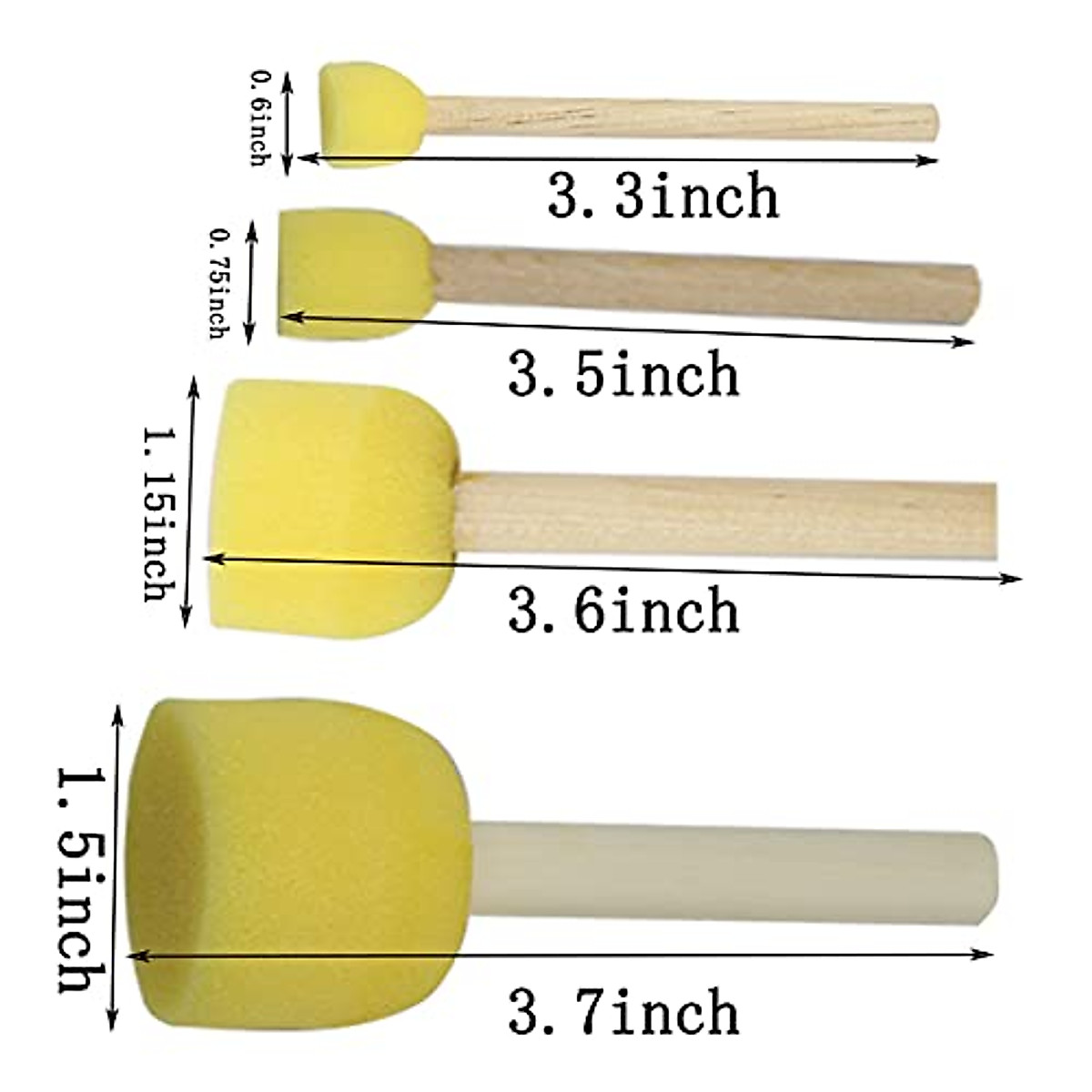 20 pcs Round Sponges Brush Set, 4 Sizes Paint Tools for Kids