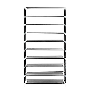 lapday 10 Tiers Shoe Rack with Dustproof Cover, Closet Shoe Storage Cabinet Organizer, Easy to Assemble, for about 50 Pairs, 34 x 11.2 x 60.9 Inches (Gray)