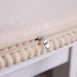 Happiness Decoration Chair Cushion Covers with Ties for Dining Chair Pads Set of 4 Linen Thick Non Slip U Shaped Seat Cushions for Kitchen Living Room Office Chair Decor Washable 17"x 16" (Red A, 4)