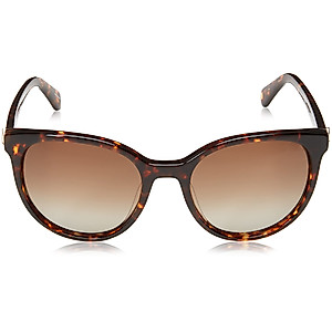 Kate Spade New York Women's Melanie/S Oval Sunglasses, Dark Havana/Polarized Brown Gradient, 52mm, 19mm