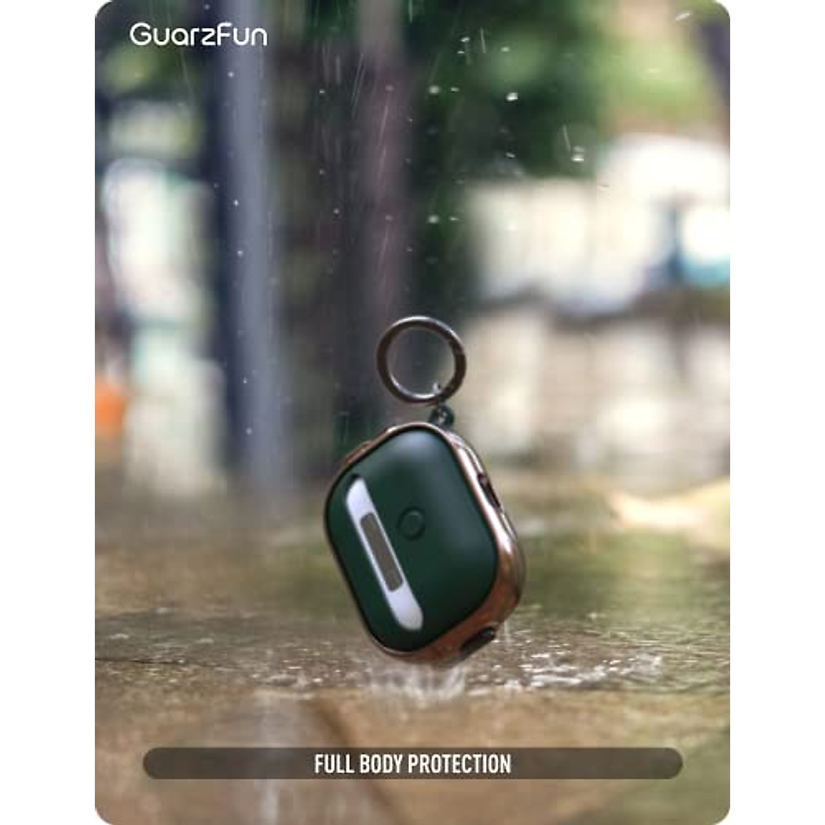 GuarzFun case for AirPods Pro 2nd Generation case 2022, Secure Lock Clip case, Hybrid Material, Full Body Protective Cover for New AirPod Pro 2 & AirPod Pro (Rose Golden + Green)