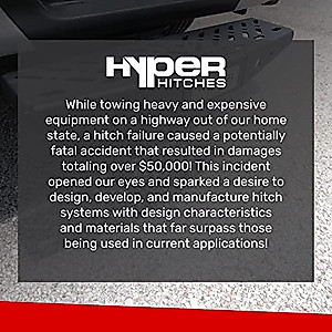 Hyper Hitches 12" Hitch Step Model # HS-12 | Hitch Step | Truck Hitch Step 100% Made in The USA | Rear Bumper Guard Protector | with Built in Stabilizer (2" Receiver)