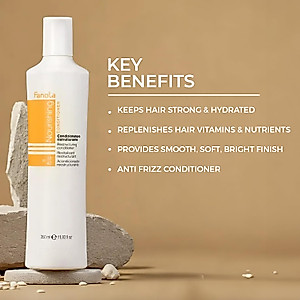 Fanola Nutri Care Restructuring Conditioner - Enriched with Argan & Linseed Oil - Deep Protein Conditioner for Dry & Damaged Hair - Repairing, Nourishing, Anti-Frizz Formula (33.8 Fl oz)