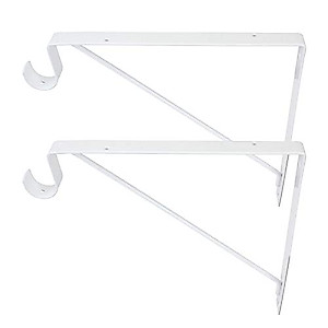 4 Pack Heavy Duty Closet Shelf & Rod Bracket，11 x 10.2 x 1 Inch Clothes Hanger Pole Support Bracket, White Closet Rod Support Hooks Wall Mounted Round Closet Rod Brackets for Tubing, Anchor Hardware