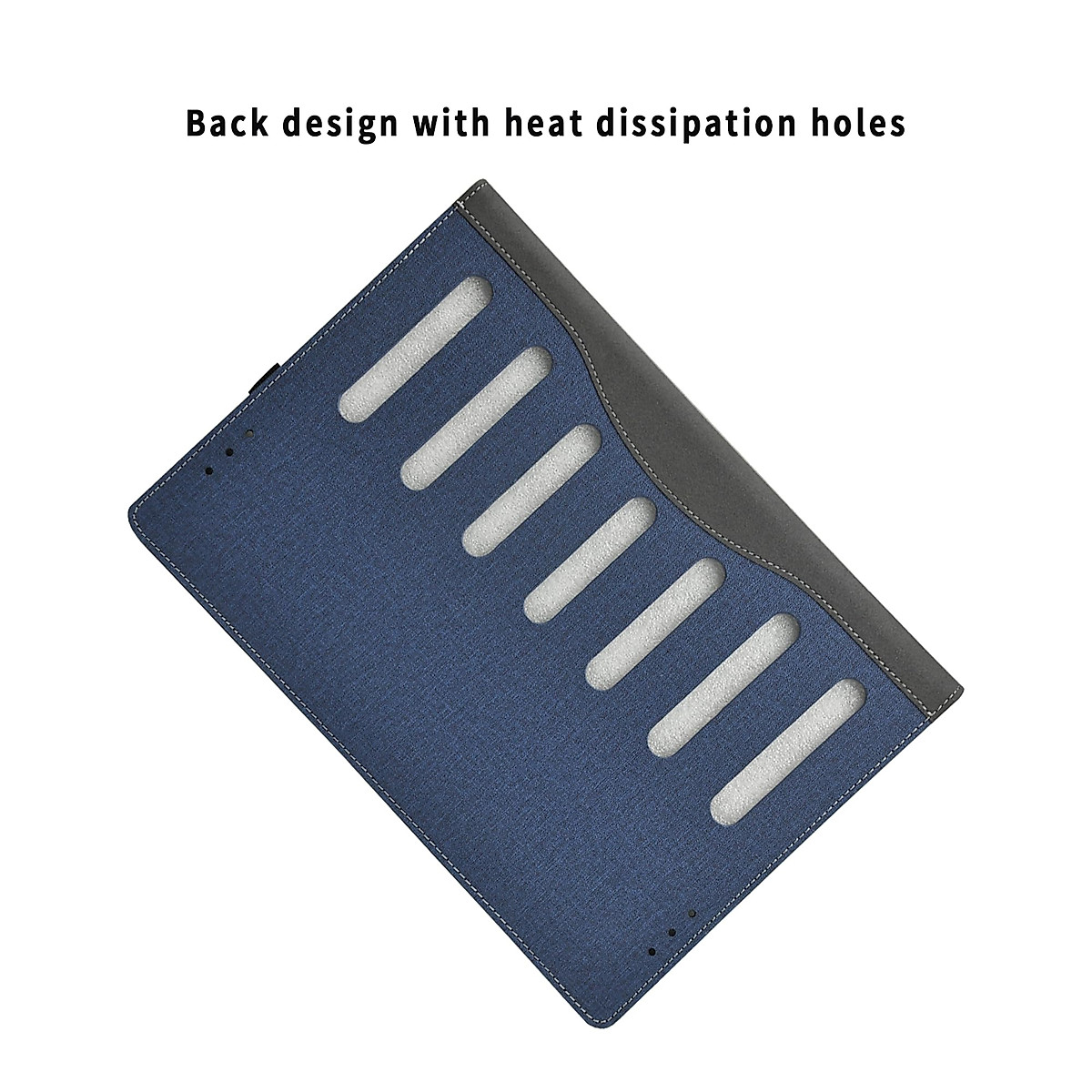 Cover Case for 15.6'' HP Envy x360 2-in-1 Laptop 15t-fe 15-fh 15z-fh 15-fe 15-ew 15t-ew 15z-ey & HP Pavilion x360 Convertible 15t-dw 15-er，PU Leather Protective Shell Detachable Laptop Bag(Dark Blue)