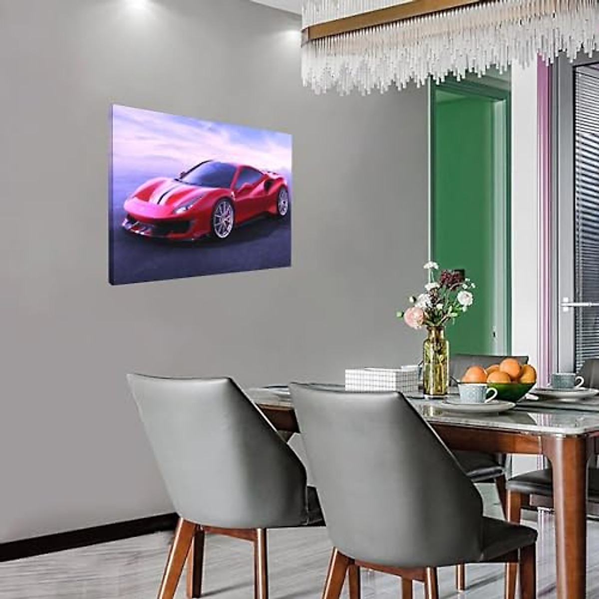 Car Poster Ferrari F40 Supercar Posters Racing Car Canvas Wall Art For Boy's Bedroom SuperCar Wall Decor Frame-style 30x20inch(75x50cm)