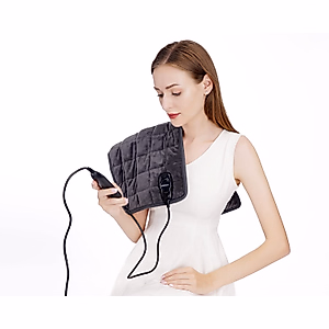 Electric Heating Pad for Back Pain, Cramps, Arthritis Relief, Far Infrared Fast Heated Pad with Moist & Dry Heat Therapy, 8 Heat Settings with Auto-Off (XA-05)