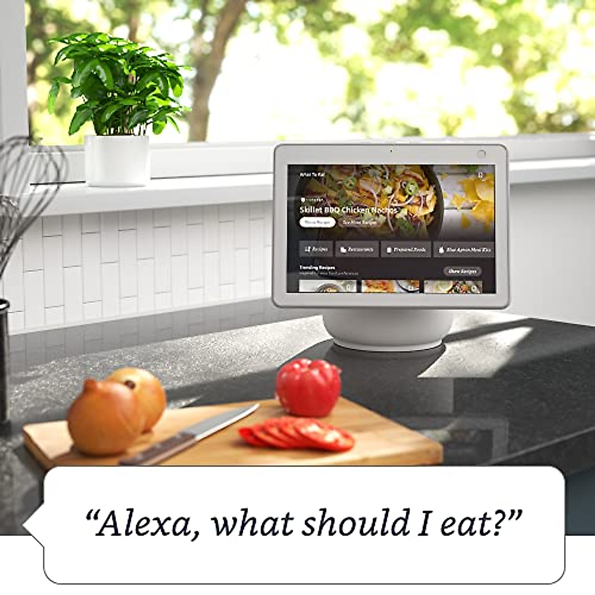 Echo Show 10 (3rd Gen) | HD smart display with motion and Alexa | Glacier White