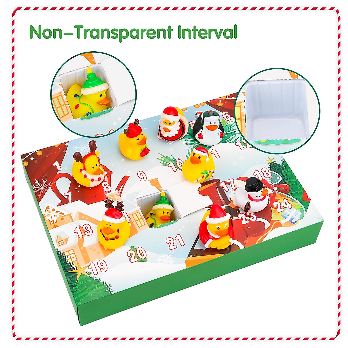 Advent Calendar 2023 Christmas Ducks - 24 Days Christmas Countdown with 24 Santa Xmas Rubber Ducks Bath Toys, Christmas Gifts Party Favors for Boys, Girls, Toddlers and Kids