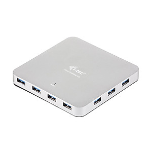 i-tec USB 3.0 10-Port Metal Charging Hub with Power Adapter 10x USB 3.0 Ports for Windows MacOS Linux Android