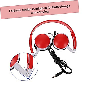 LIGHTAOTAO Kids Wired Headphones 1pc Headphones Over-Ear Headphones Boys Headphones for Noise Canceling Earbuds Headphone Foldable Stereo Headphones Abs Red Music Children Headset