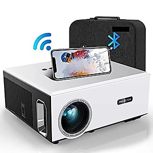 ABoolon Outdoor Projector Projector with WiFi and Bluetooth,Projector 4K Support 500" Display,4P/4D Keystone Correction,50%Zoom,PPT, Compatible TV Stick,iOS,Android,Win