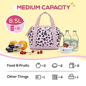 TOURIT Lunch Bag Women Insulated Lunch Box Durable Lunch Tote Bag Lunch Cooler Bag for Women Work, School, Picnic, Pink