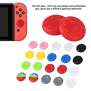 Socobeta Thumb Grip, Key Controller Cover 20pcs Joystick Case Replacement Anti-Slip Thumb Stick Controller Accessories Compatible with PS2 PS3