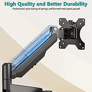 WALI Dual Monitor Mount, Adjustable Gas Spring Arms Mount for 2 Monitors up to 32 inch, 17.6lbs Weight Capacity, Fully Adjustable for Home Office (GSDM002), Black