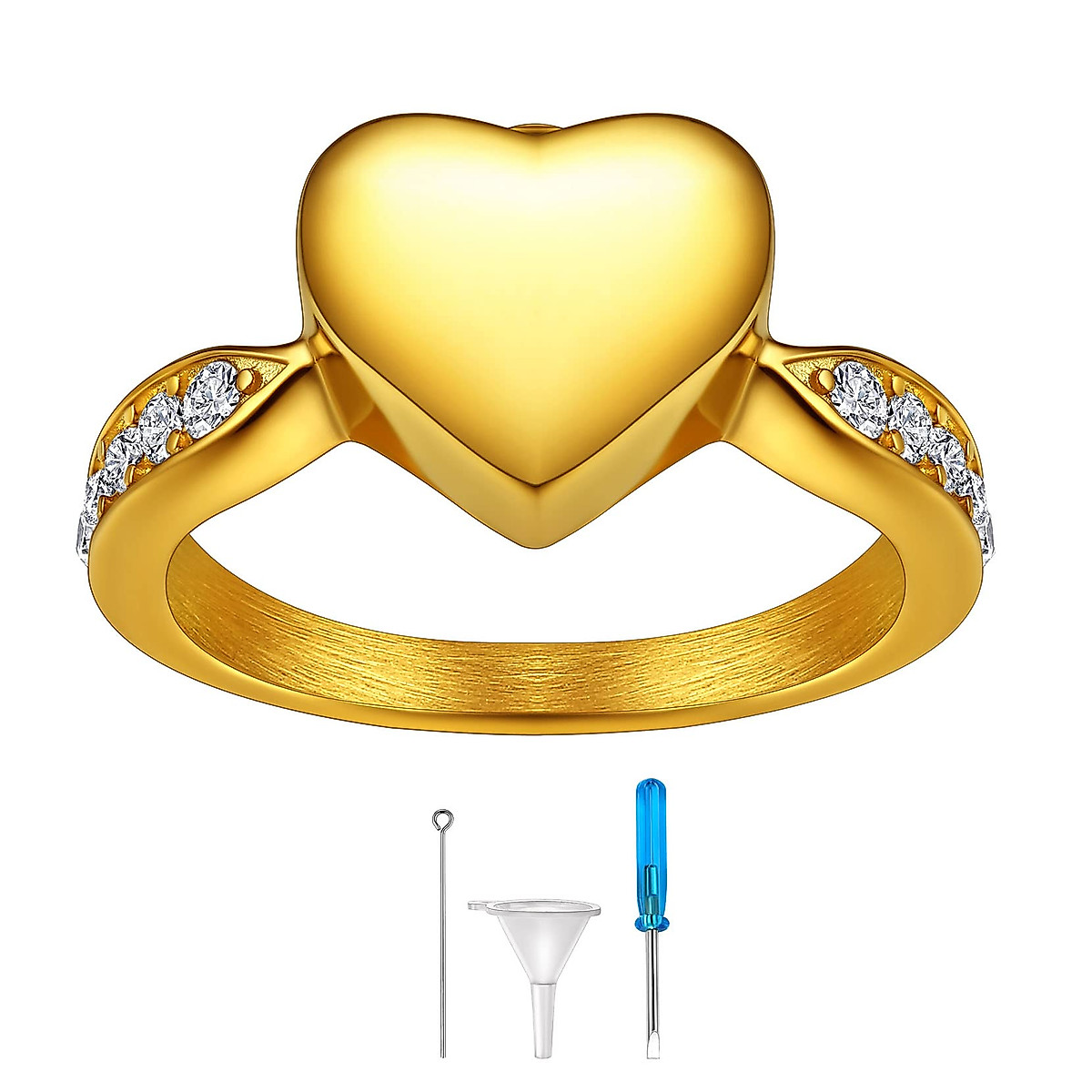 Always in My Heart Cremation Ring for Women Memorial Keepsake Jewelry