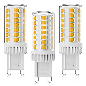 SNBIHIBE G9 LED Chandelier Bulbs, Dimmable 4Watt 450LM Light Bulb 40W Halogen Equivalent, T4 G9 Base 3000K Warm White, 110V-120V, No Flicker, for Bathroom, Vanity, Ceiling Lamp, Home Lighting,3 pcs