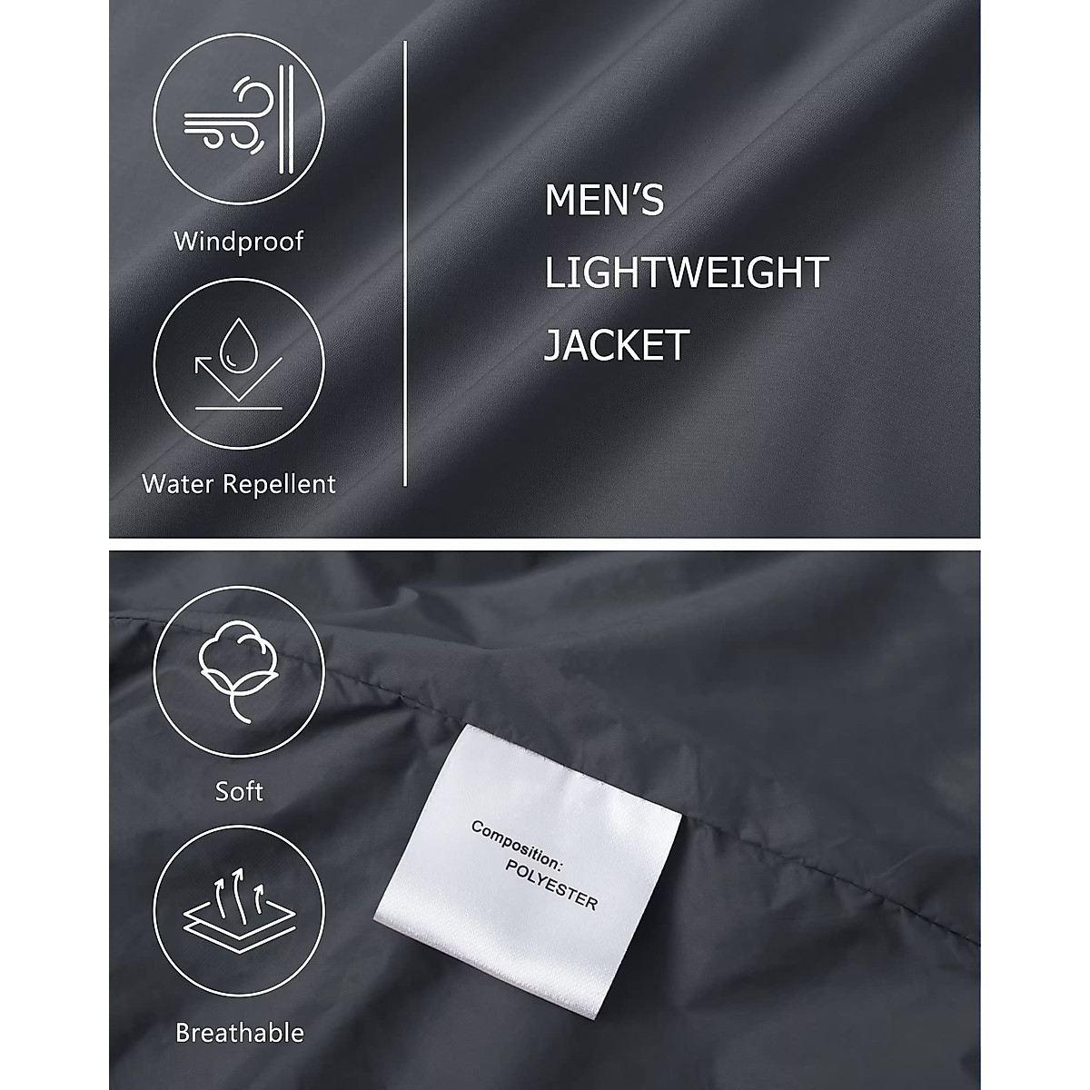 KEFITEVD Men's Windproof Bomber Jackets Varsity Jacket Men Classic Fit Bomber Jackets Men Military Windbreakers Work Jackets for Men