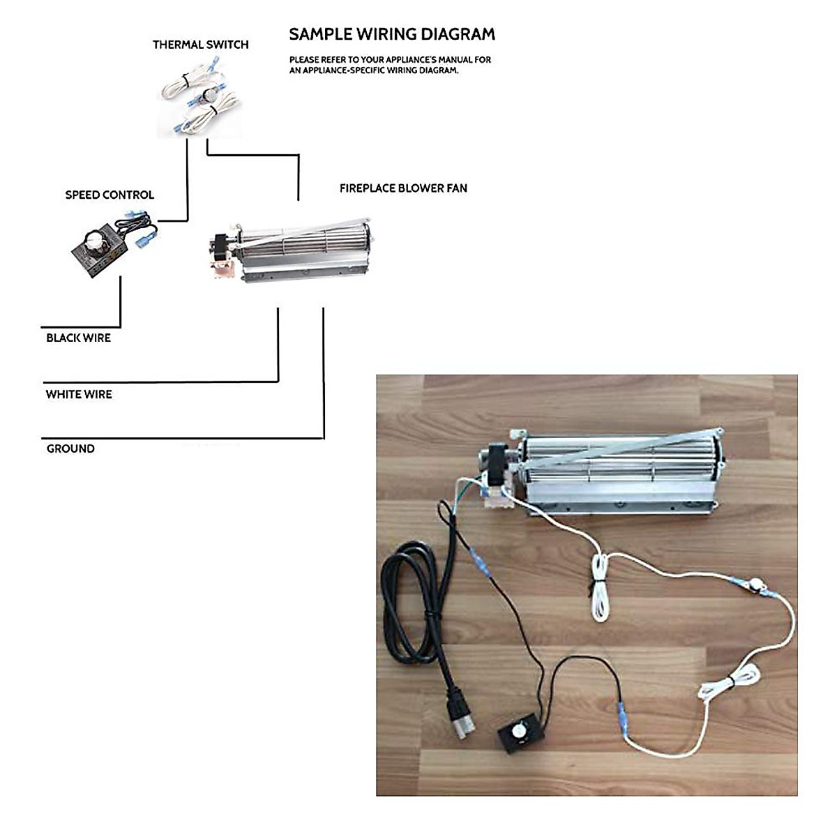BLOT BLOTMC Fireplace Blower Kit for Monessen Hearth, Martin Fireplaces, Monessen Fireplace Blower Martin Fireplace Blower Replacement, Blower Kit for Majestic Martin 400DVB Direct Vent Series