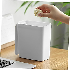 OFFSCH Garbage Container Bin Tiny Trash Can Tiny Desk Trash Can Slim Trash Can Garbage Bucket Waste Basket Garbage Can Kitchen Table Garbage Container Wastebasket Office Mini White Pp