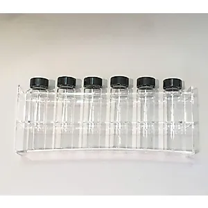 6 Hole Clear Acrylic Plastic Test Tube Bud Vase Spice Rack for Vials Bottles Toothbrush Razor Pen Display Stand