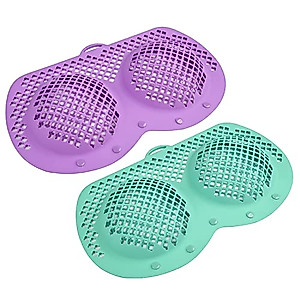 Bra Washing Bags for Laundry, LDJRCP 2PCS Silicone Delicates Bag for Washing Machine Durable Lingerie Bag for Underwear Protection Bra Fits A To C Cups, Purple&Green