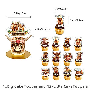 HXJFGDM Highland Cow Birthday Decorations - Highland Cow Party Decorations,Include Happy Birthday Banner Brown Highland Cow Flower Balloons for Farm Animal Holy Cow Party Decor