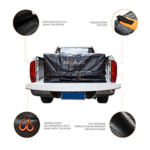 AlltoAuto Truck Bed Cargo Bag with Cargo Net, 100% Waterproof 600D Heavy Duty, Fits Any Truck Size (51''x40''x22'') 26 Cubic Feet, Simple and Convenient for Installation