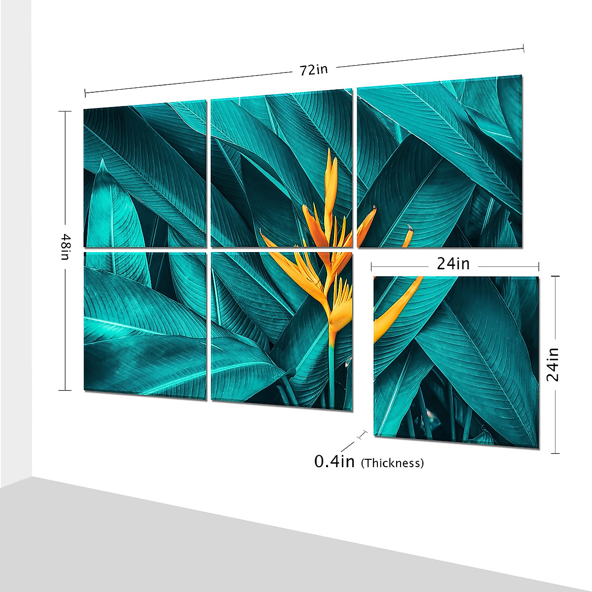 Ruonin.X 72"x48" inch Decorative Art Acoustic wall panels,Better Acoustic Treatment than foam, High-quality Sound Absorbing and Soundproof wall panels suitable for studios—Strelitzia Reginae Aiton