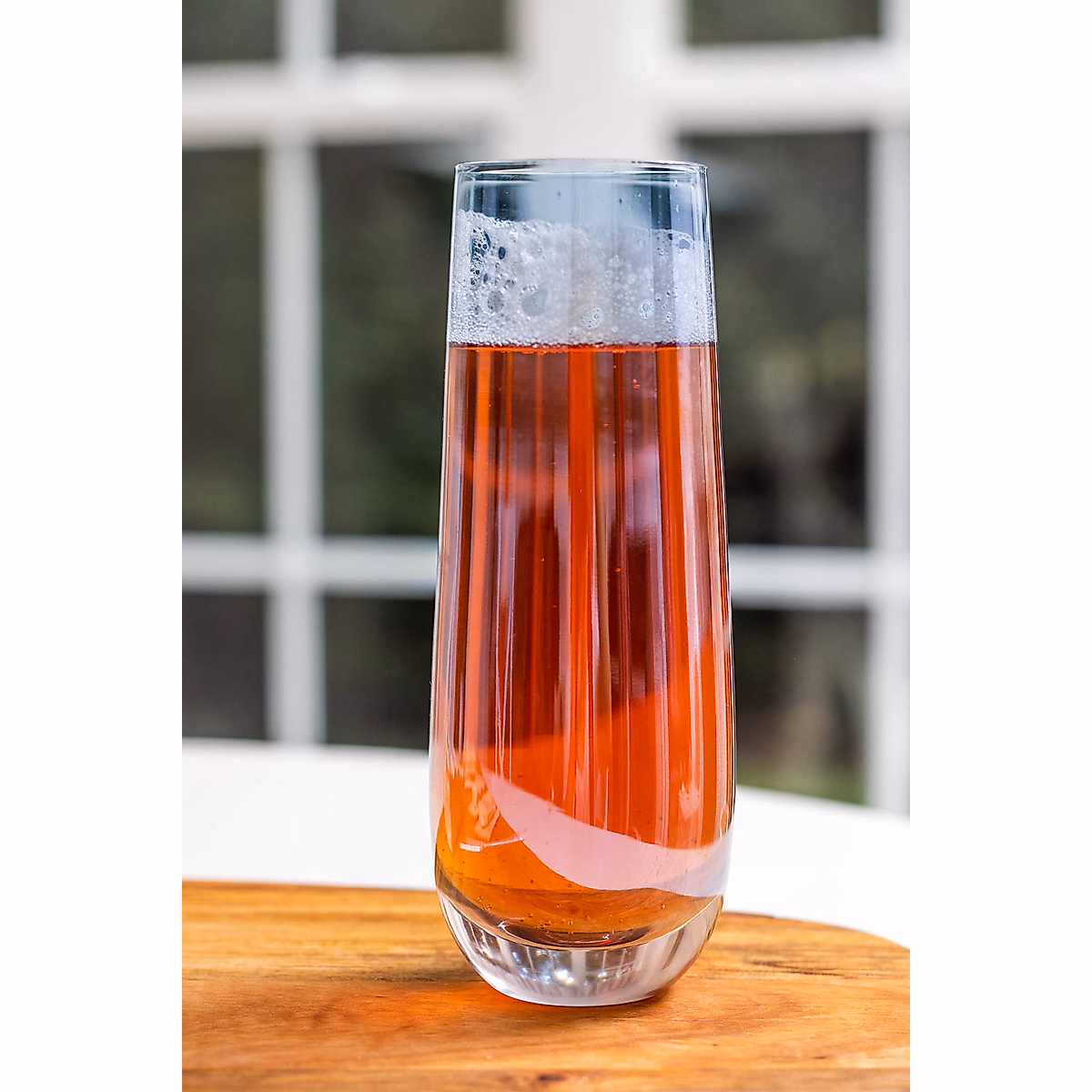 BETTR - Stemless Champagne Flute Glasses - Iridescent Blue/Indigo Bottomless Mimosa Glass - Cocktail/Wine Glassware - All-Purpose Drinkware Juice, liquor, Water Glasses with 10.5 FL oz (Set of 4)