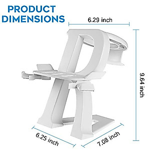 Orzero (1 Set) VR Mount Stand Compatible for Quest 2, Quest, Rift, Rift S, Pico 4, Valve Index, HTC Vive VR Headset, Controller Hook Display Holder - White
