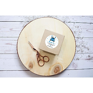 Baby Shower Favors Custom Stickers - Set of 36 Personalized Baby Shower Thank You Gifts Self Adhesive Flat Sheet 2 Inch Round Labels for Drive by Blue Baby Boy Shower Favors Theme (Blue)