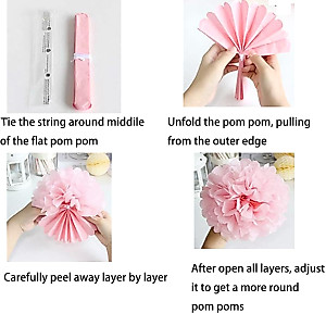 10pcs 12inch Paper Pom Poms Tissue Paper Flower Art Craft DIY Hanging Flower for Party Wedding Baby Shower Nursey Wall Decoration (12inch, Black)