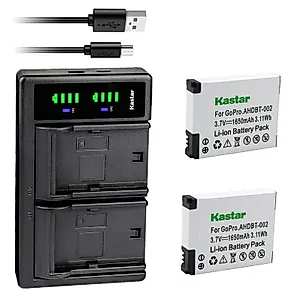 Kastar 2-Pack Battery and LTD2 USB Charger Compatible with Gopro2, Gopro HERO2, Gopro Hero 2, GoPro AHDBT-001, GoPro AHDBT-002 Battery, Gopro HD HERO2 Motorsports Edition, Gopro HD HERO2 Surf Edition