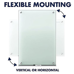Quartet Non-Magnetic Glass Dry Erase White Board, 4' x 3' Whiteboard, Infinity Frameless Mounting, Frosted Surface (G4836F)