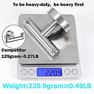 Double Towel Hook for Bathroom 2 Pack Wall Mounted Heavy Duty Stainless Steel Robe Coat Hook, Cabinet Closet Door Sponges Holder for Bedroom Kitchen Garage, Brushed Finish