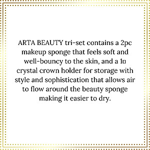 ARTA BEAUTY 3 Pcs Set Beauty Sponge Holder And Beauty Sponges For Makeup Foundation, Concealer, Cream, Powder, Highlighter and Contouring