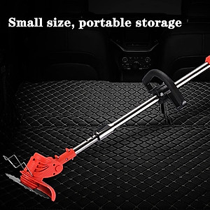 Handheld Cordless String Trimmer Small Household Lawn Mower Electric Grass Cutter Retractable Rod Equipped with Lithium Battery Charger (Size : Battery*1)