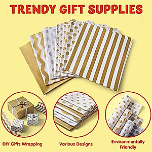 JOYIN 150 Piece Christmas Metallic Silver and Gold Tissue Paper Assortment (20" x 20" inches) Holiday Gold Gift Wrapping for Party Favors Goody Bags, Xmas Presents Wrapping Stocking Stuffers