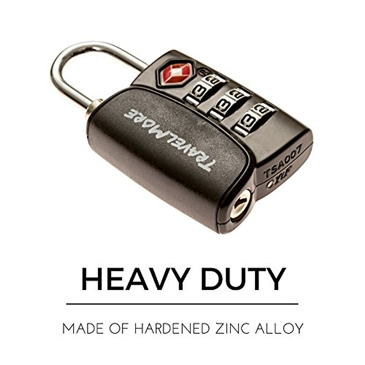 Open Alert Indicator TSA Approved 3 Digit Luggage Locks to Lock Travel Suitcase (4 Pack, Black)