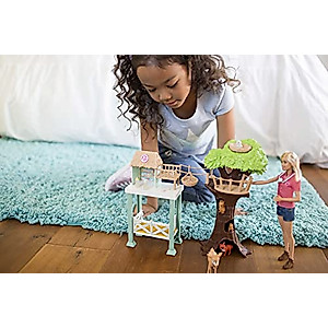 Barbie Doll & Playset, Animal Rescuer Theme with Vet Doll, 8 Animal Figures, Treehouse, Care Station, Rope Bridge & More (Amazon Exclusive)