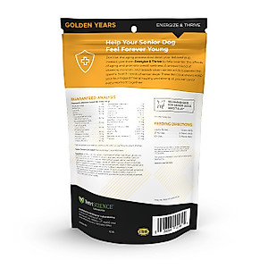 VetriScience Golden Years Energize and Thrive Complete Daily Multivitamin with BCAAs for Senior Dogs, Chicken, 60 Chews