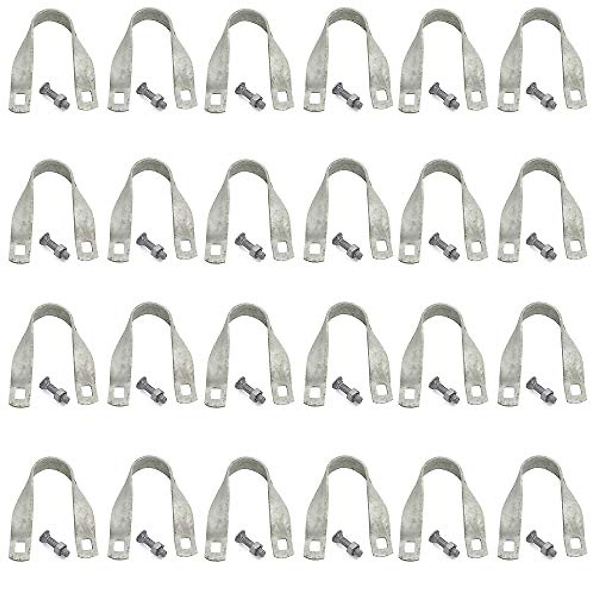 Cross-Connector (Purlin Bracket) for Greenhouse - Galvanized Steel (12 Pack w/Bolts) (1 3/8" x 1 3/8")