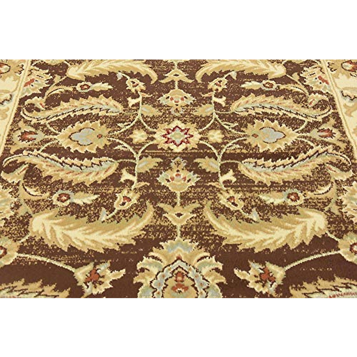 Unique Loom Voyage Collection Traditional Oriental Classic Intricate Floral Design Area Rug, 5 ft x 8 ft, Brown/Gold