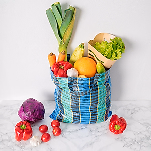 PRO&Family Ukraine Retro Reuseable Grocery Bags Shopping Cart Bags Foldable Reusable Shopping Bag Shopping Bag For Grocery (Blue, 5)