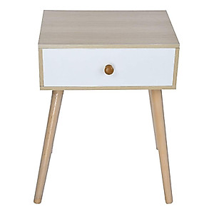Toxz office products Modern Log Bedroom Livingroom Storage Cabinet Table,Drawer Cabinet,Solid Wood Legs,Display Desk,Anti-Slip Mat,Wood Grain Color(Ship from US!)