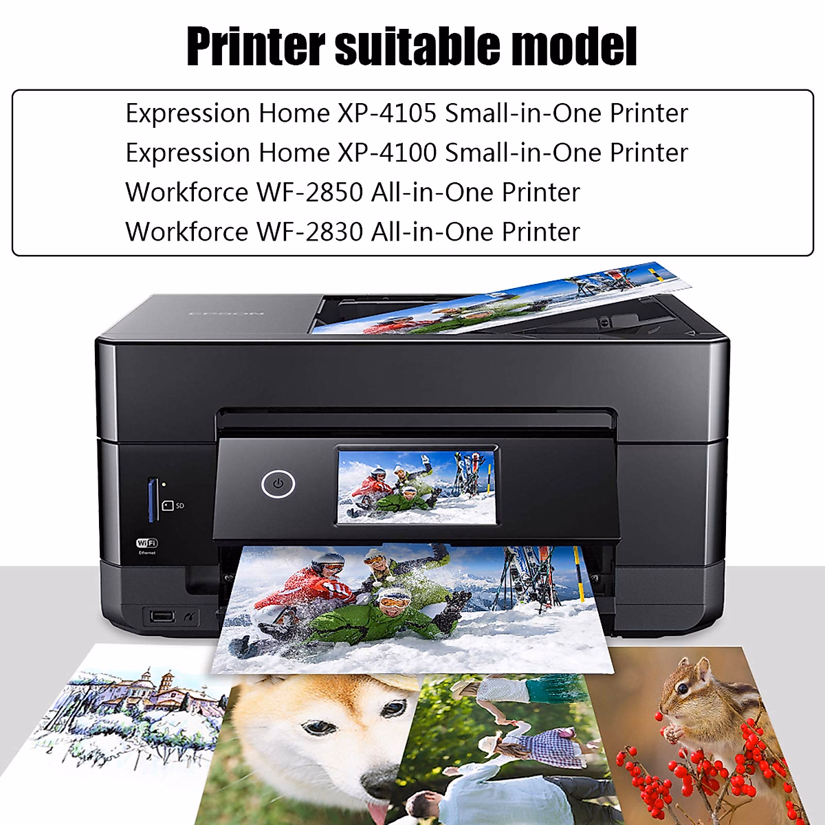 NoahArk 4 Packs 212XL Remanufactured Ink Cartridges Replacement for Epson 212 T212XL High Yield for Workforce WF-2830 WF-2850 Expression Home XP-4100 XP-4105 Printer(Black/Cyan/Magenta/Yellow, 4-Pack)