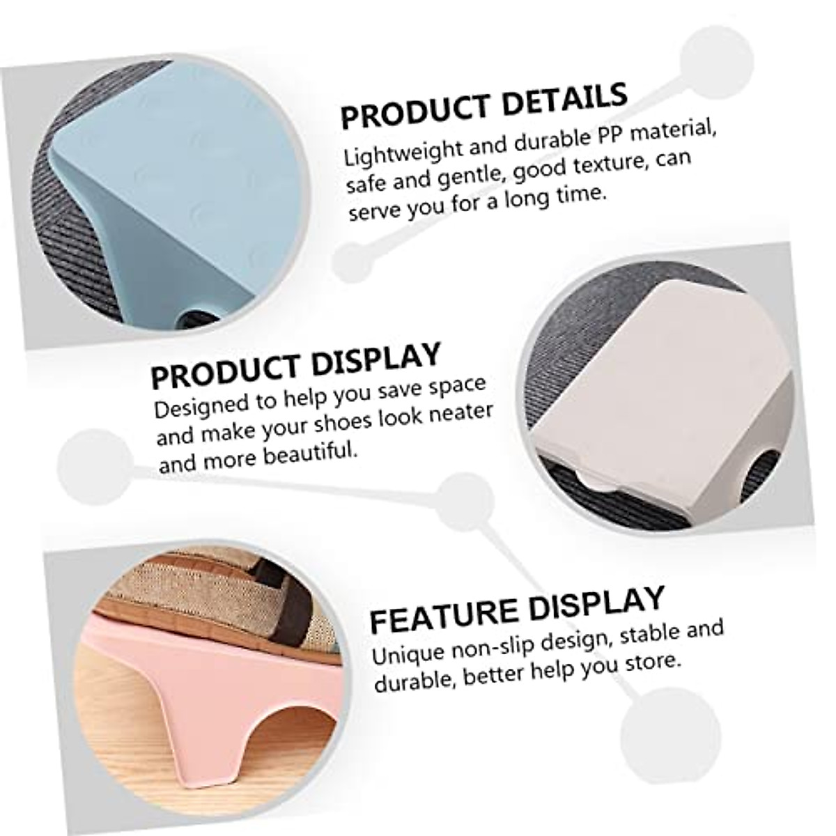 Veemoon Double Shoe Tray Sneaker Holder Clear Shoe Rack 3pcs Shoe Stack Closet Shoe Storage Stand Shoe Rack Organizer Shoes Holder Practical Shoes Holder Footwear Storage Rack Bracket Pp